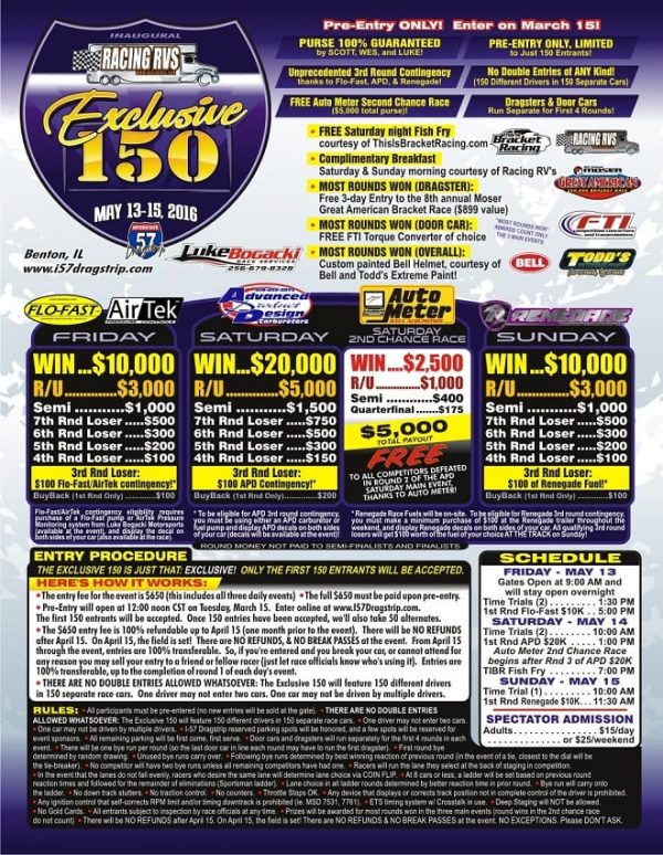 Inaugural Racing RVs Exclusive 150 This Weekend | Drag Illustrated