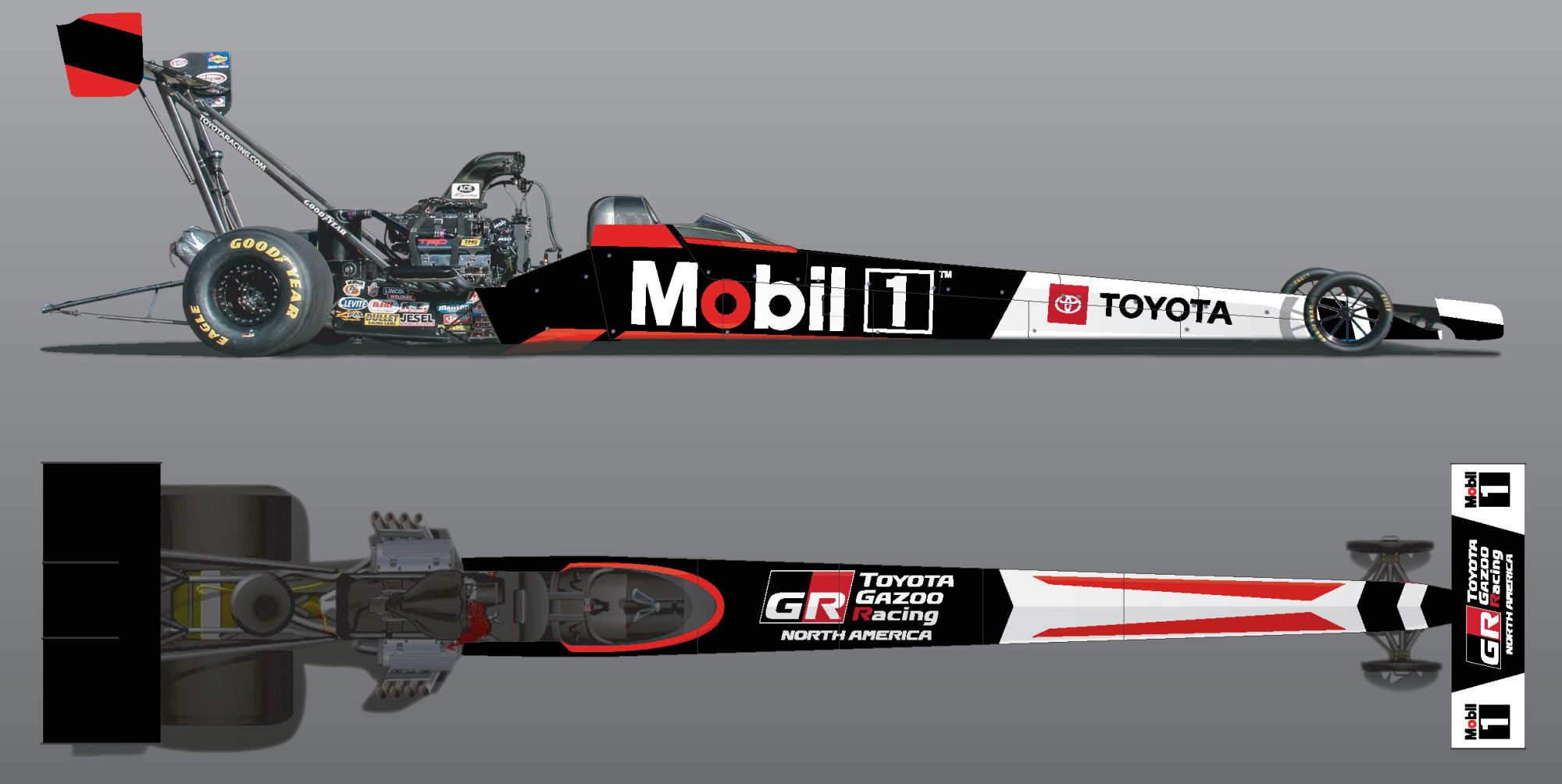 Doug Kalitta Campaigning New Look Mobil1 Toyota Dragster at ...