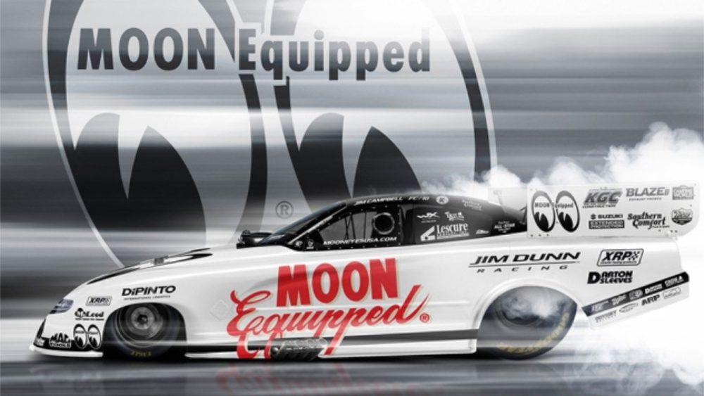 Jim Dunn Racing Fuel Funny Car Moon Equipped in Pomona | Drag Illustrated