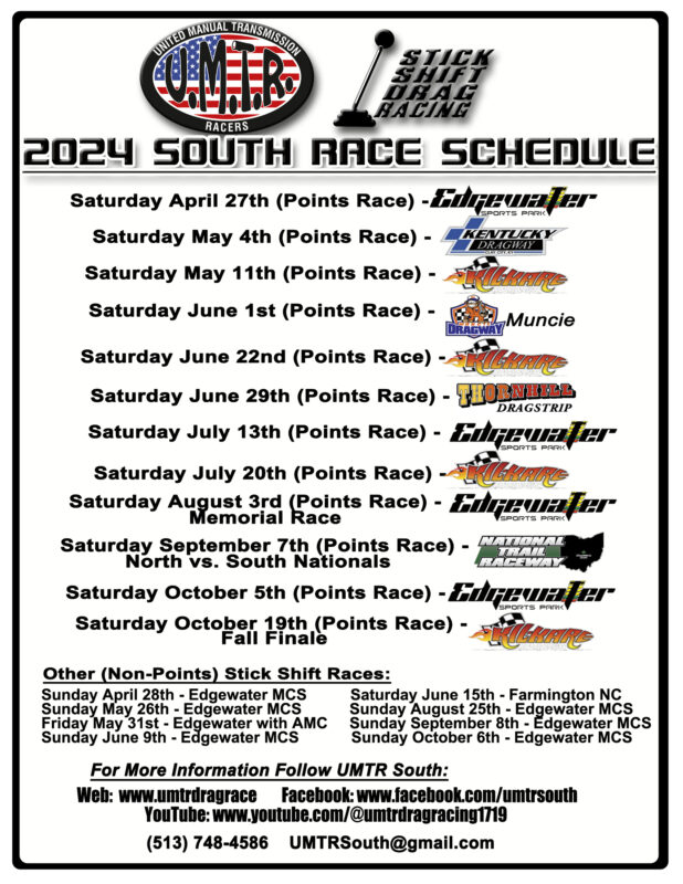 United Manual Transmission Racers South Announces 2024 Schedule | Drag ...